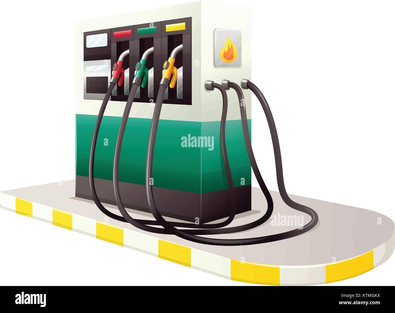 illustration of petrol dispensing unit on a white background Stock ...