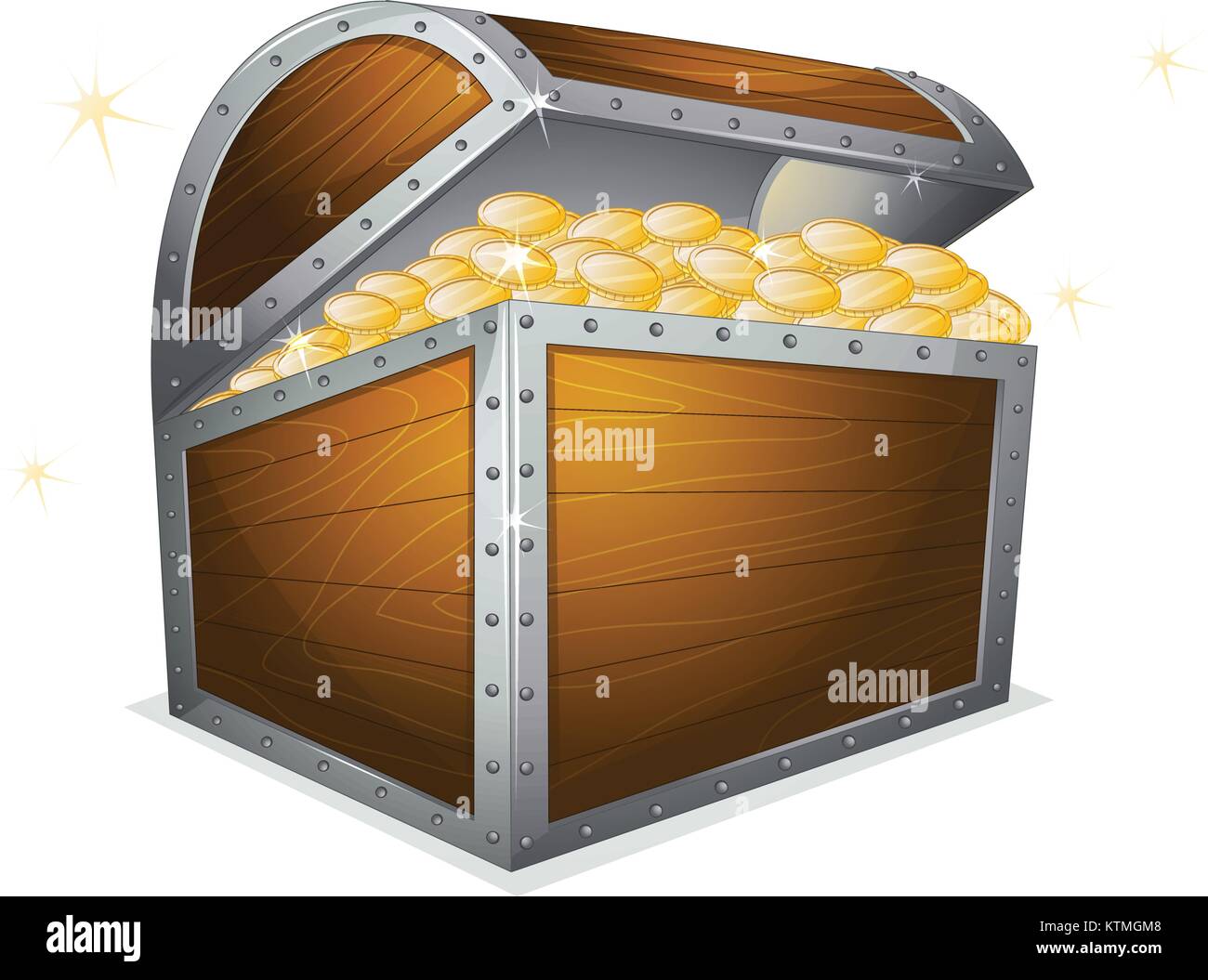 illustration of a treasure box on a white background Stock Vector Image ...
