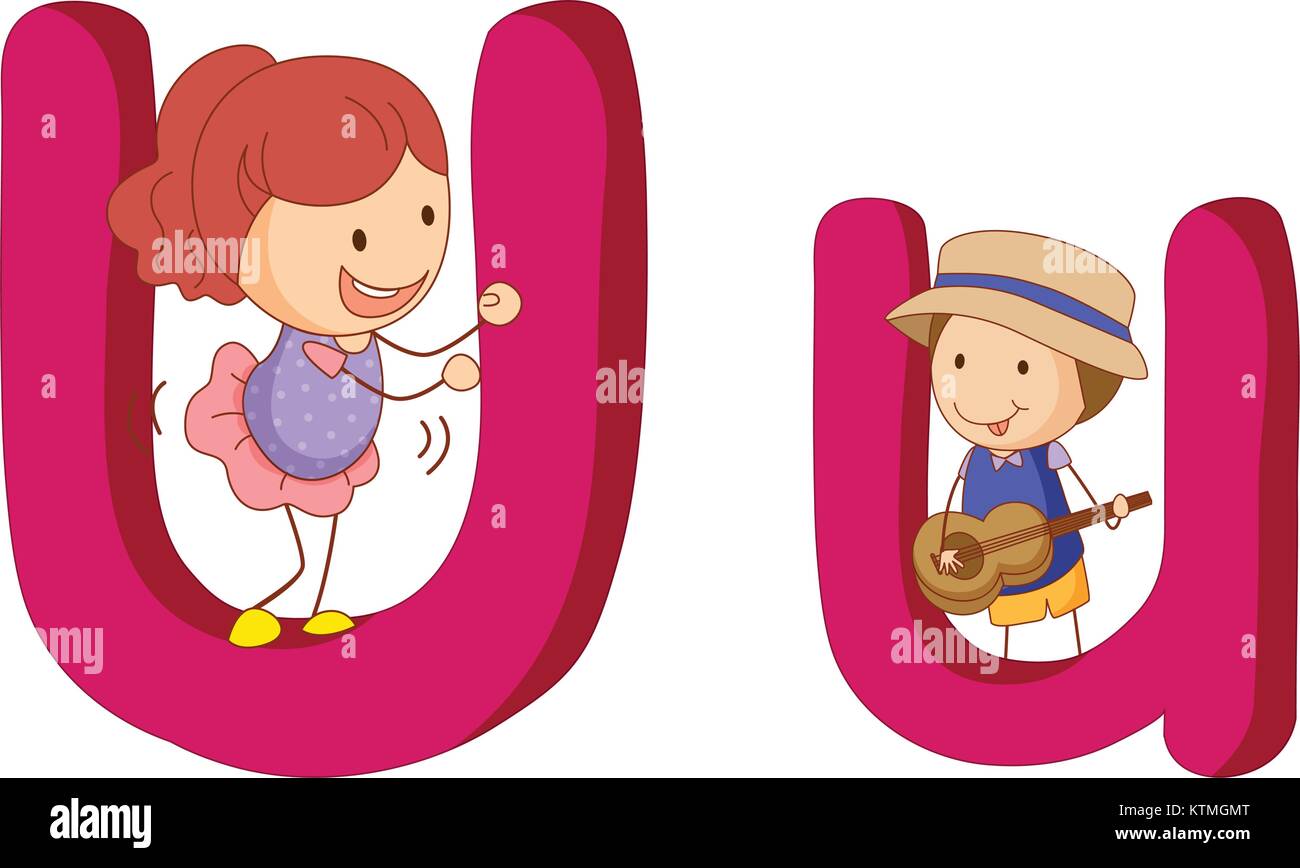 Illustration of children in a letter of alphabet Stock Vector Image ...