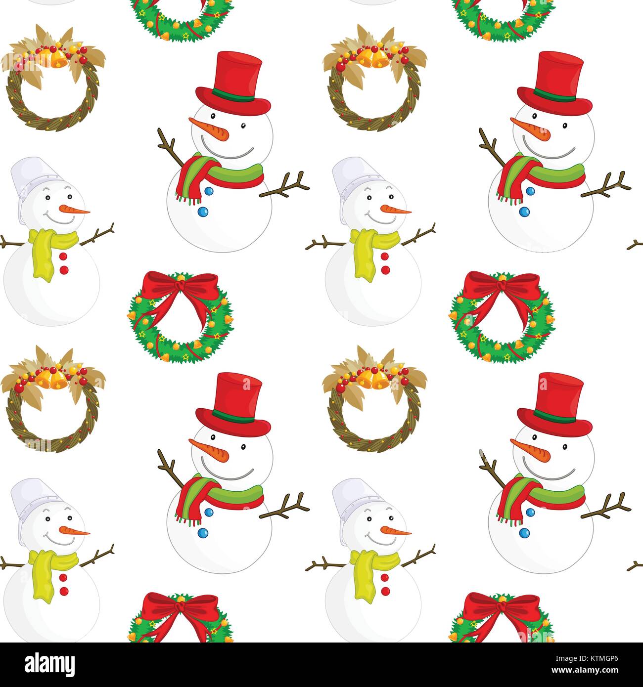 illustration of snowmen on a white background Stock Vector Image & Art ...