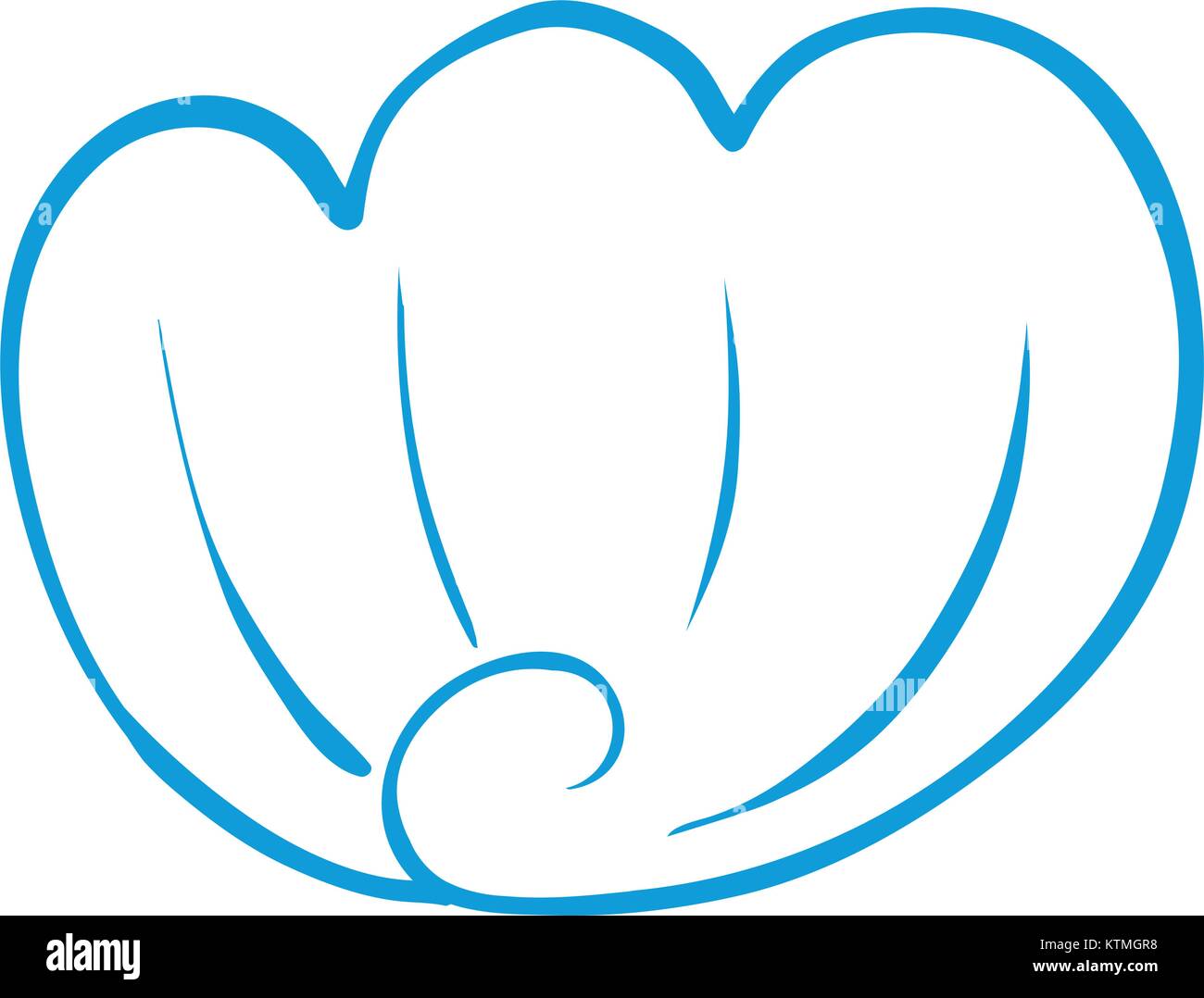 illustration of a shell outline on a white background Stock Vector ...
