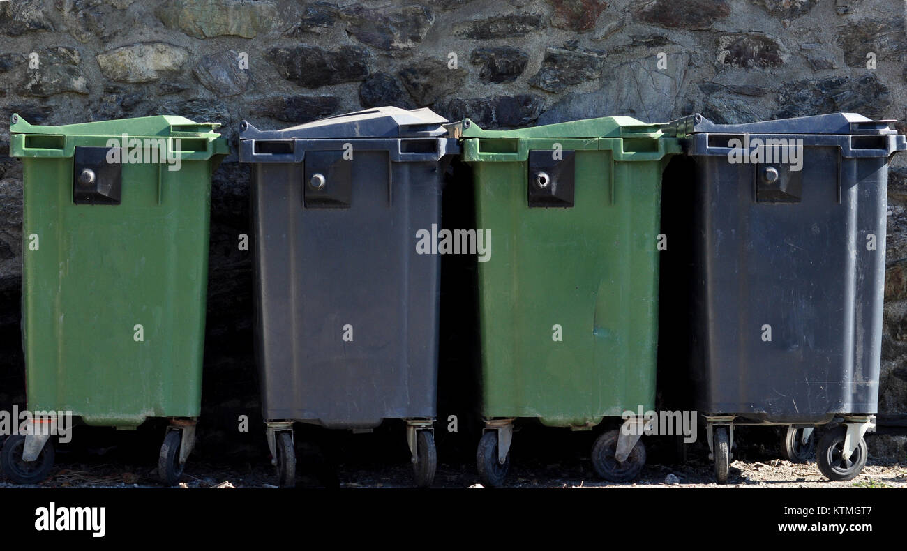 realistic four organic garbage containers Stock Photo - Alamy