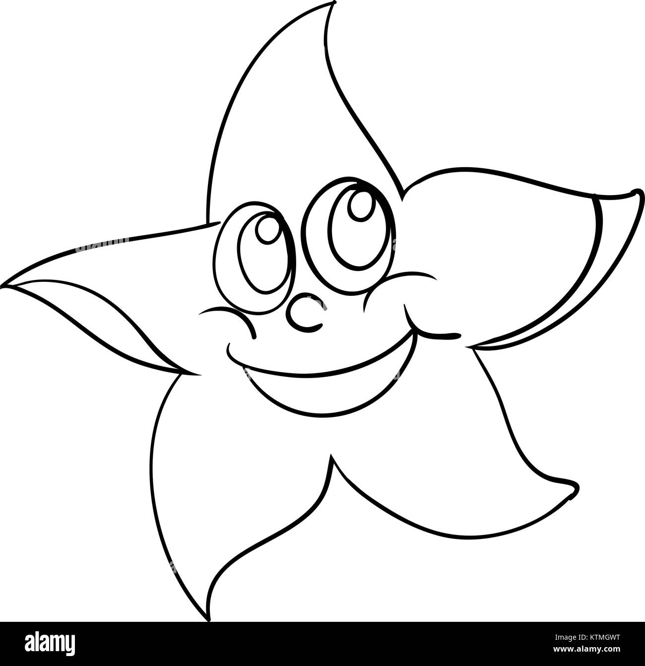 illustration of a starfish outline Stock Vector Image & Art - Alamy