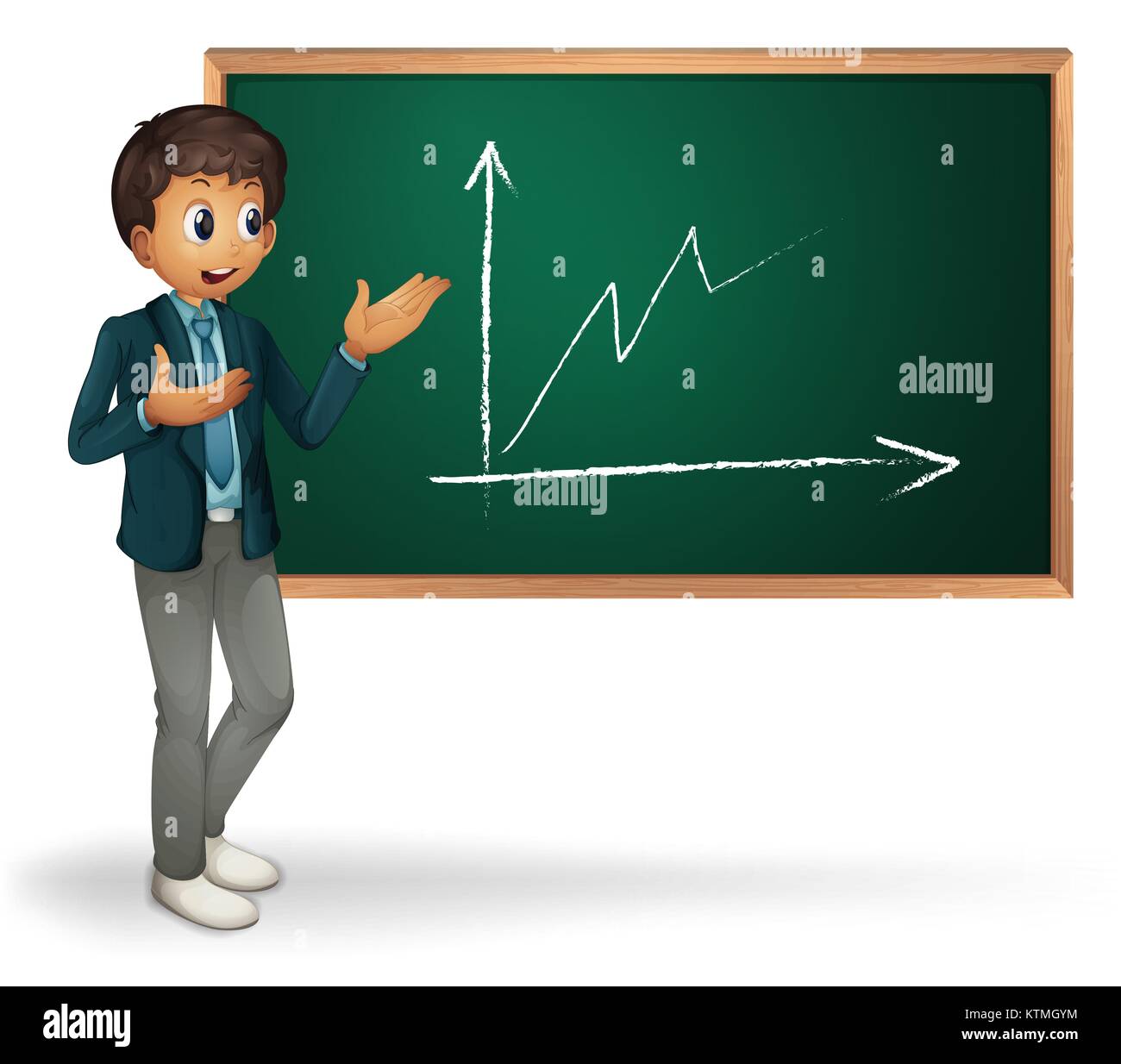 Businessman cartoon presenting on blackboard Stock Vector Image & Art ...