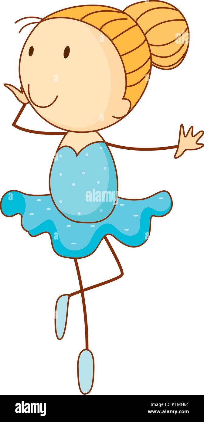 Stick Figure Of A Cute Girl Stock Vector Image And Art Alamy
