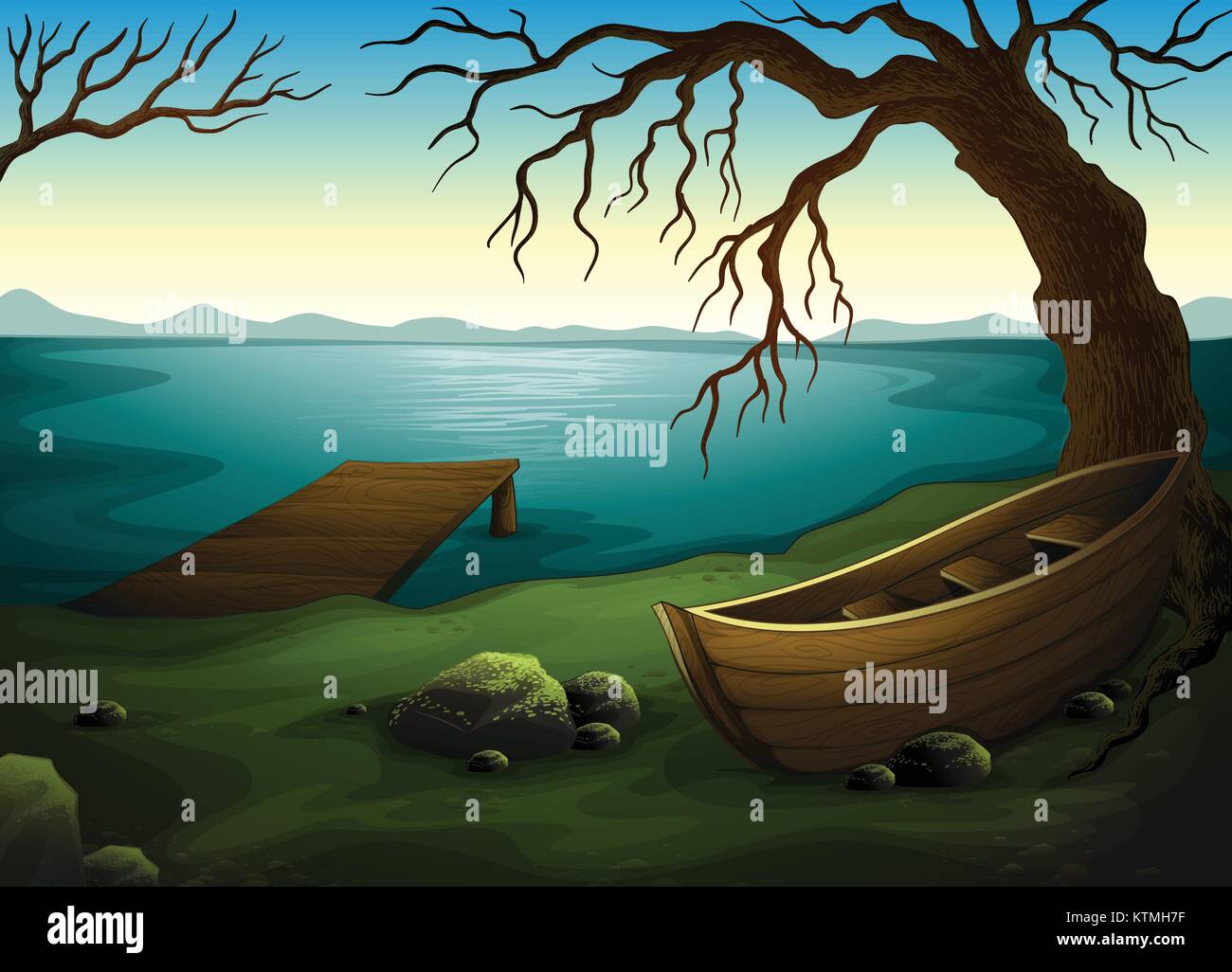 Detailed river scene Stock Vector Images - Alamy