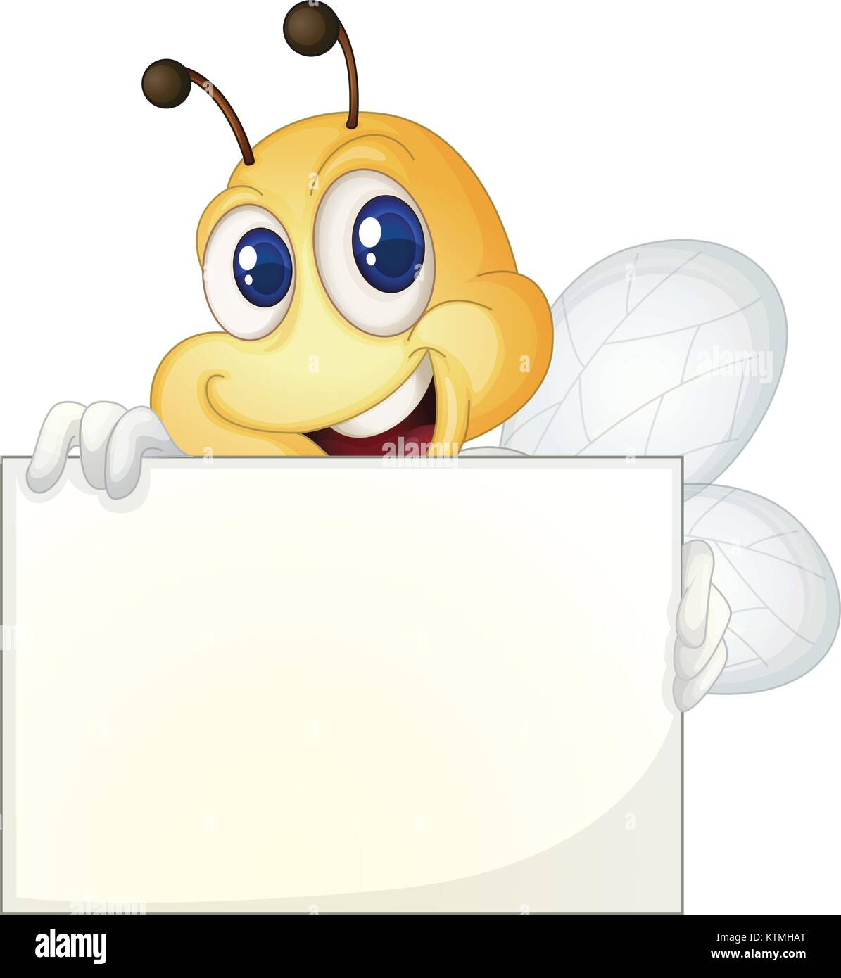 Cute bee holding a white sign Stock Vector Image & Art - Alamy