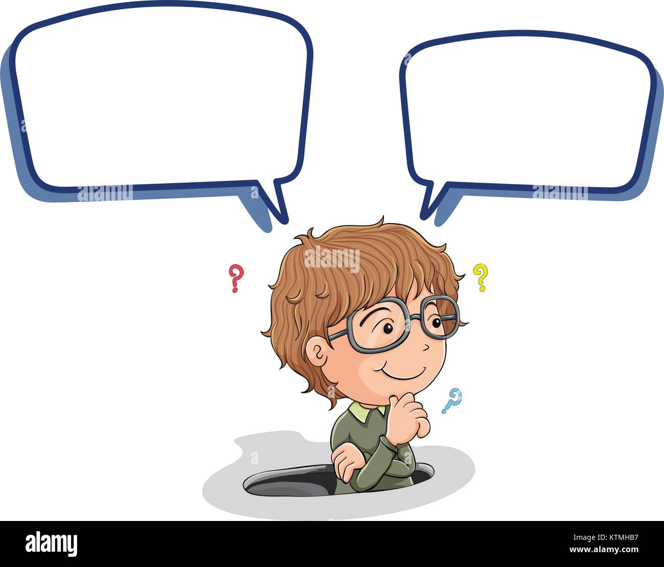 illustration of a boy and call out on a white background Stock Vector ...