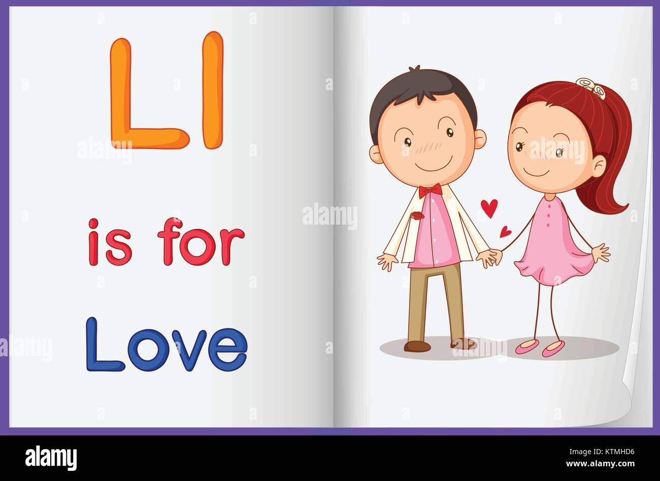 Illustration of the letter L in a book Stock Vector Image & Art - Alamy