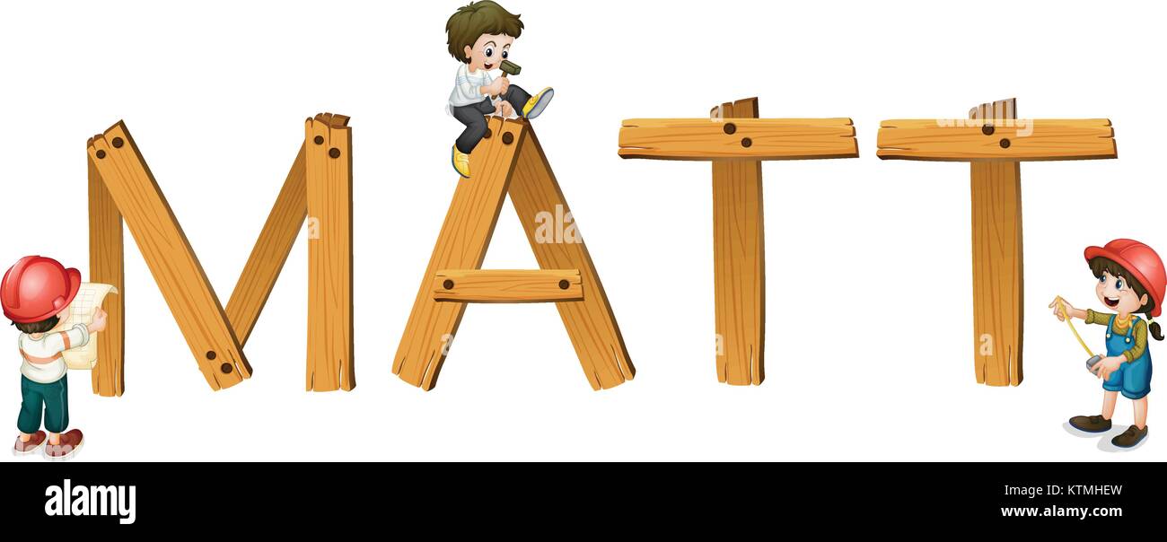 illustration of english word matt on a white background Stock Vector ...