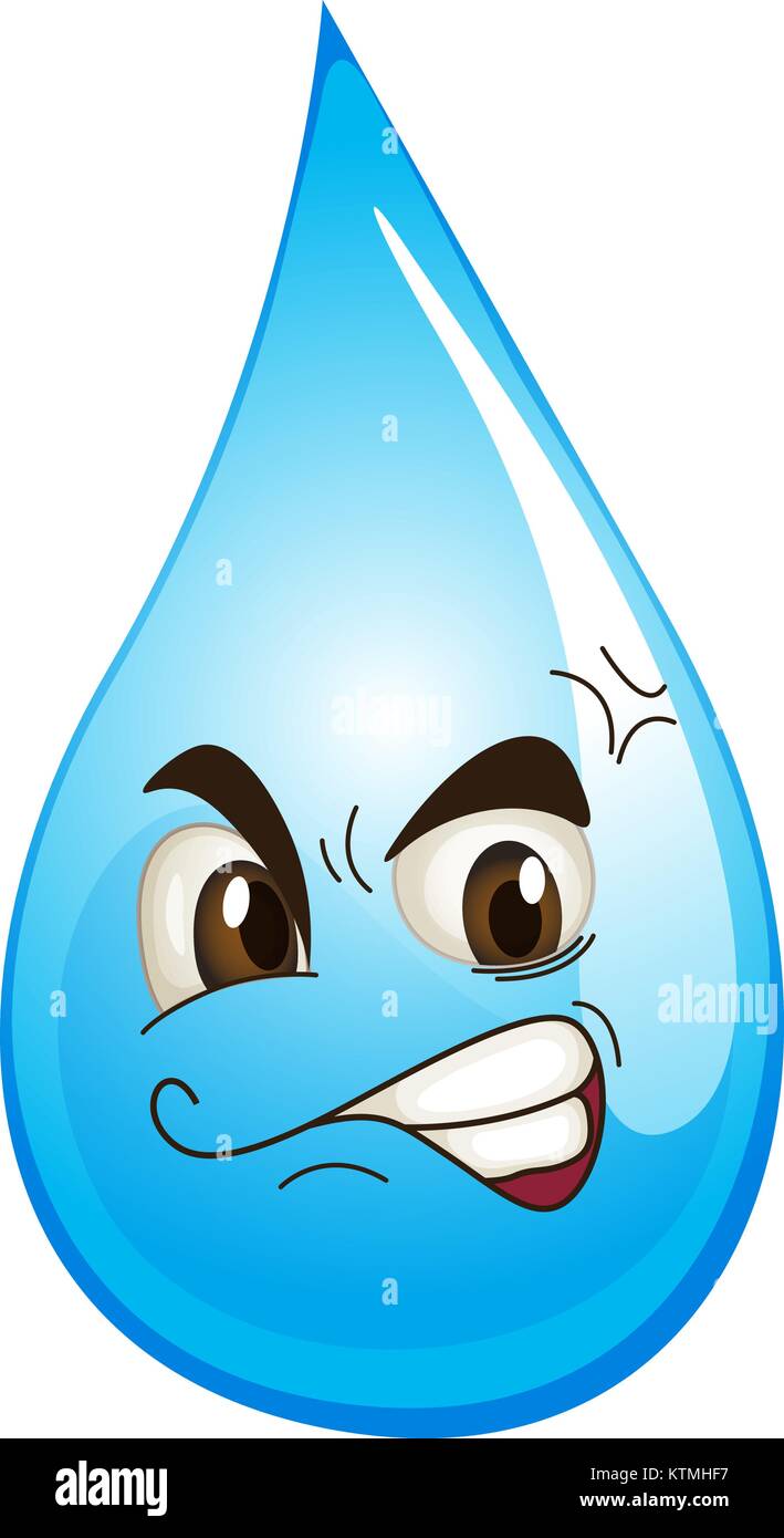 Illustration of water with angry expression Stock Vector Image & Art ...