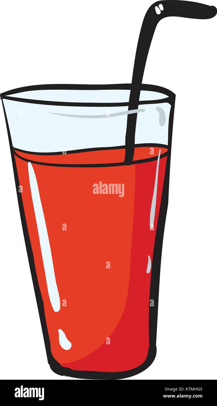 illustration of a glass and a straw on white background Stock Vector ...