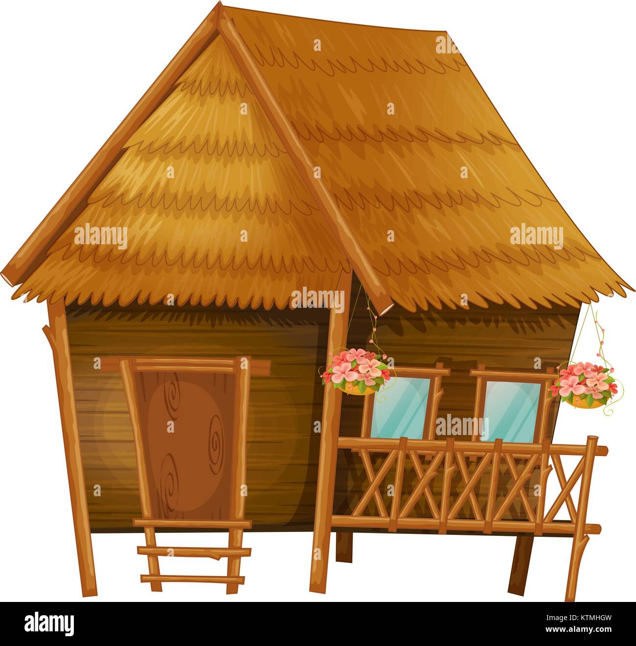 Illustration of a wooden hut Stock Vector Image & Art - Alamy