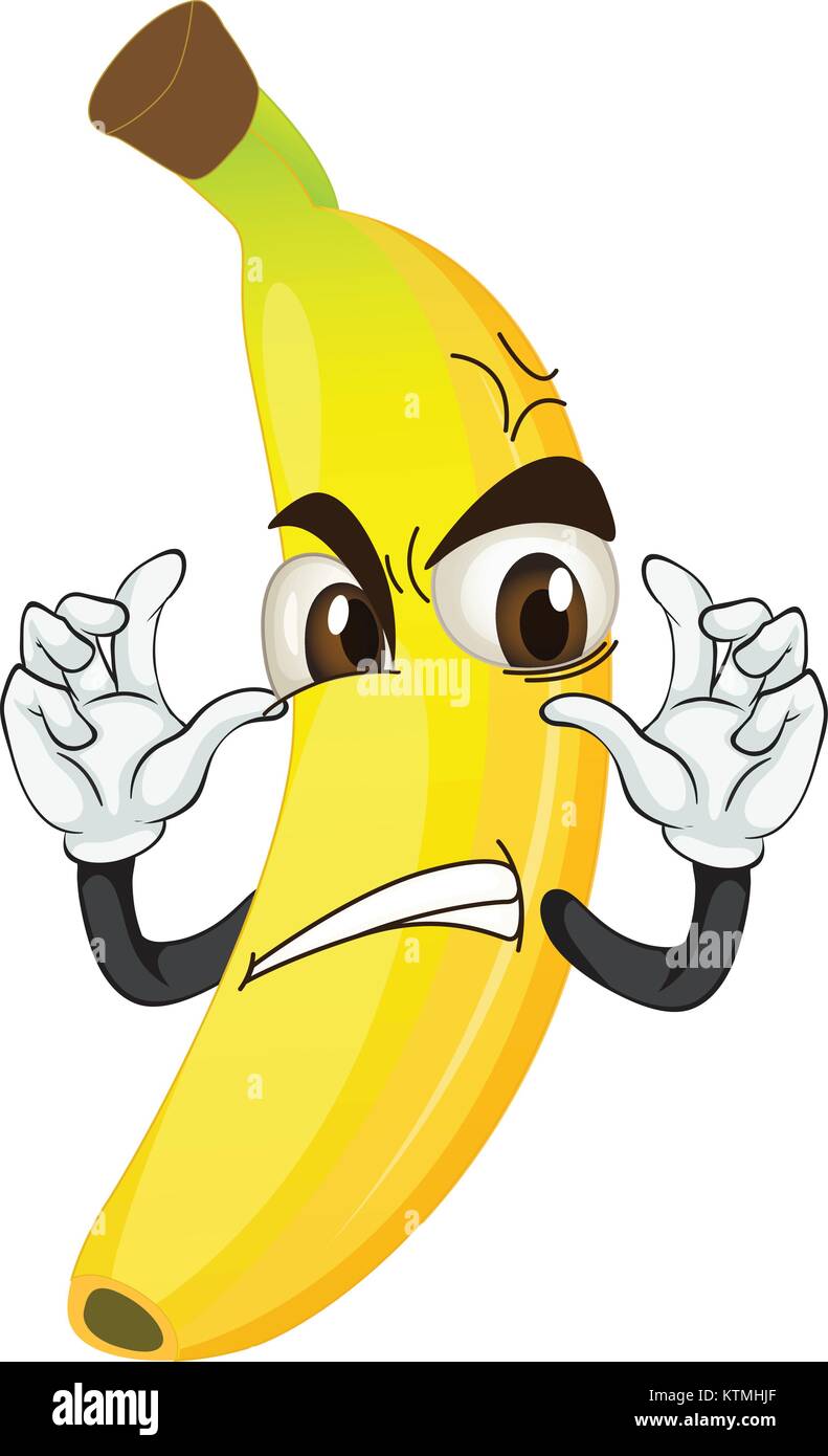 illustration of a angry banana smiley on white Stock Vector Image & Art ...