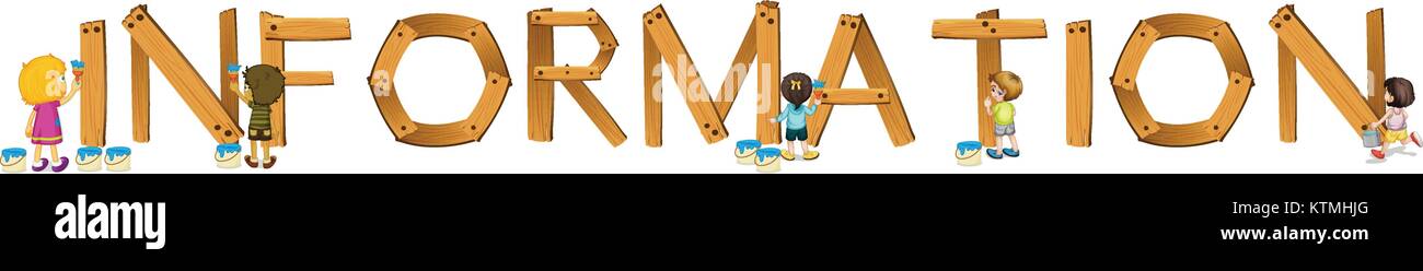 illustration of english word information on a white background Stock ...