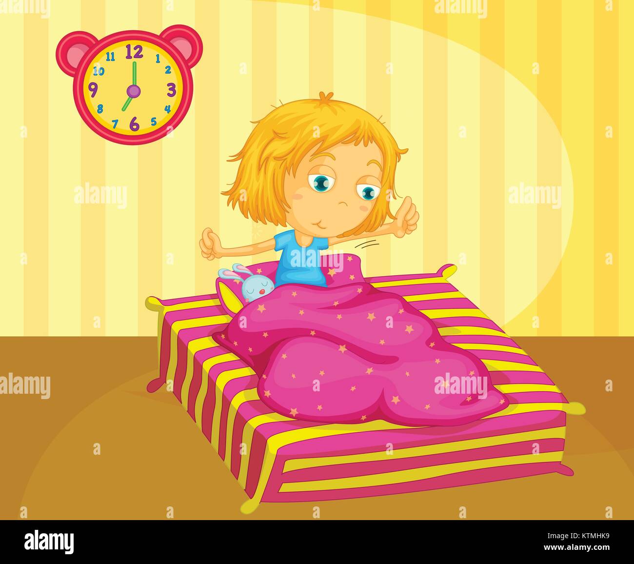 Child waking up morning Stock Vector Images - Alamy