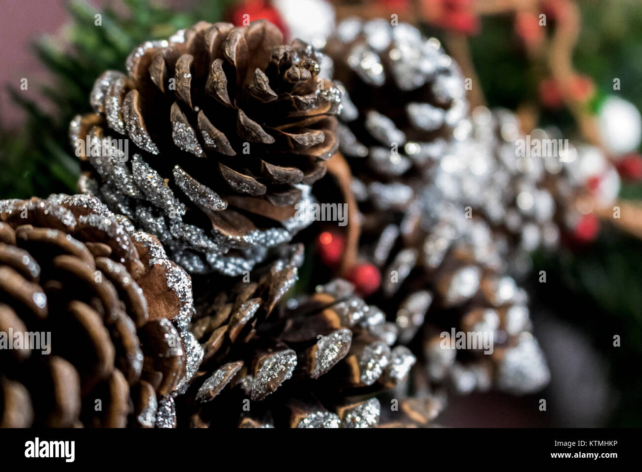 Gold silver pine cones hi-res stock photography and images - Alamy