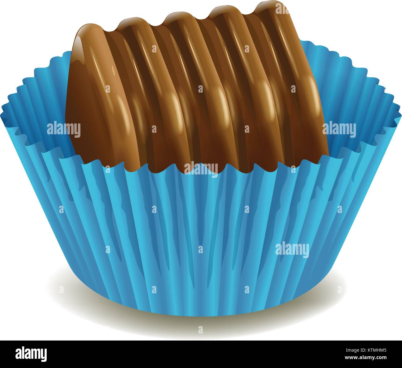 illustration of chocolates in blue cup on a white background Stock ...
