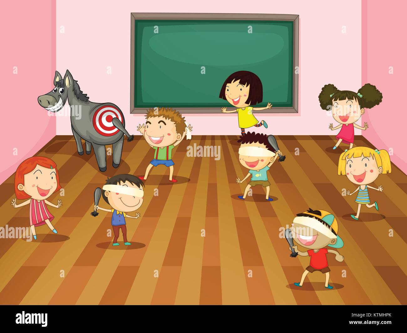Children playing an indoor board game Stock Vector Images - Alamy