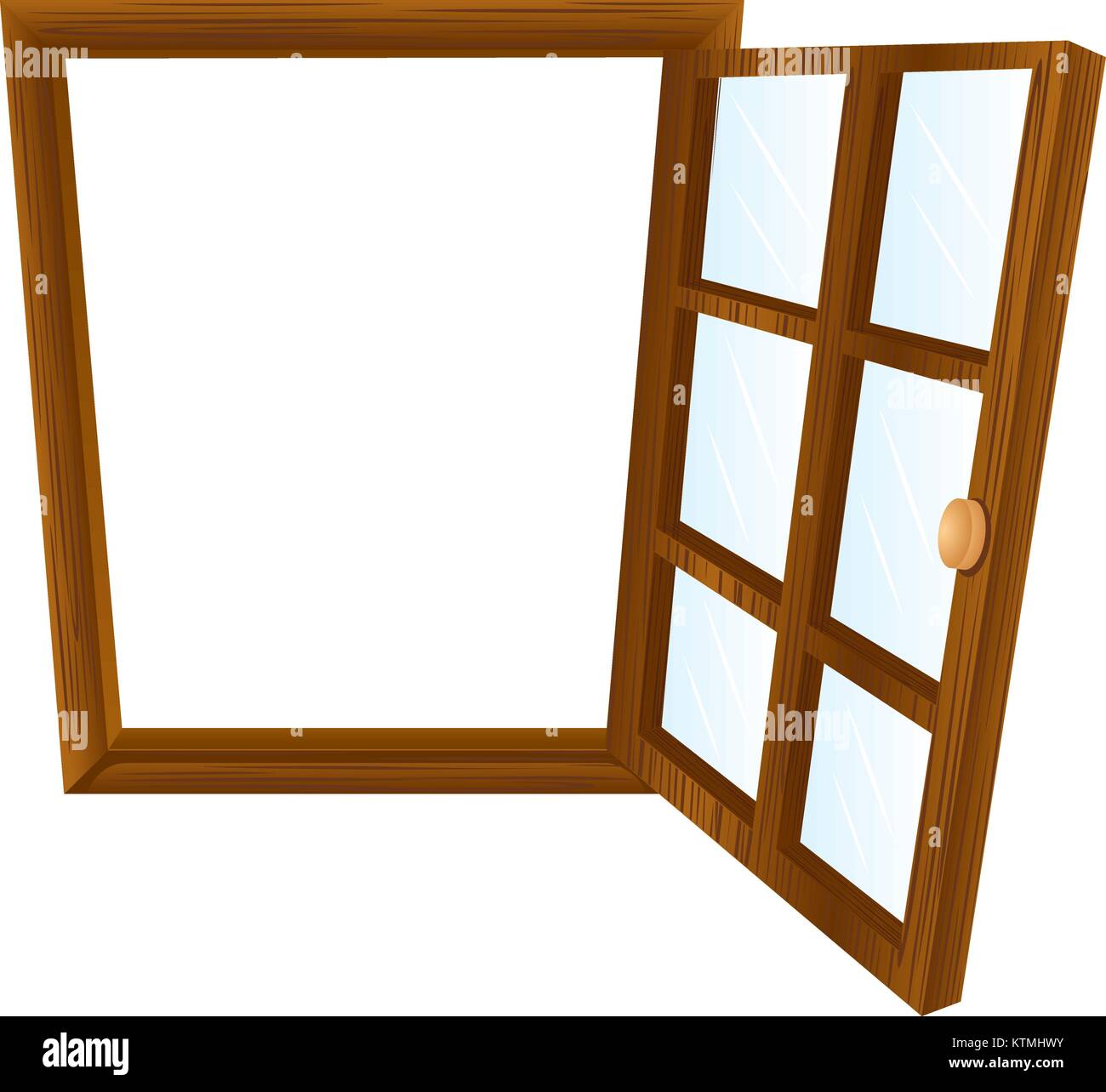 Illustration of a single window frame in dark wood Stock Vector Image ...