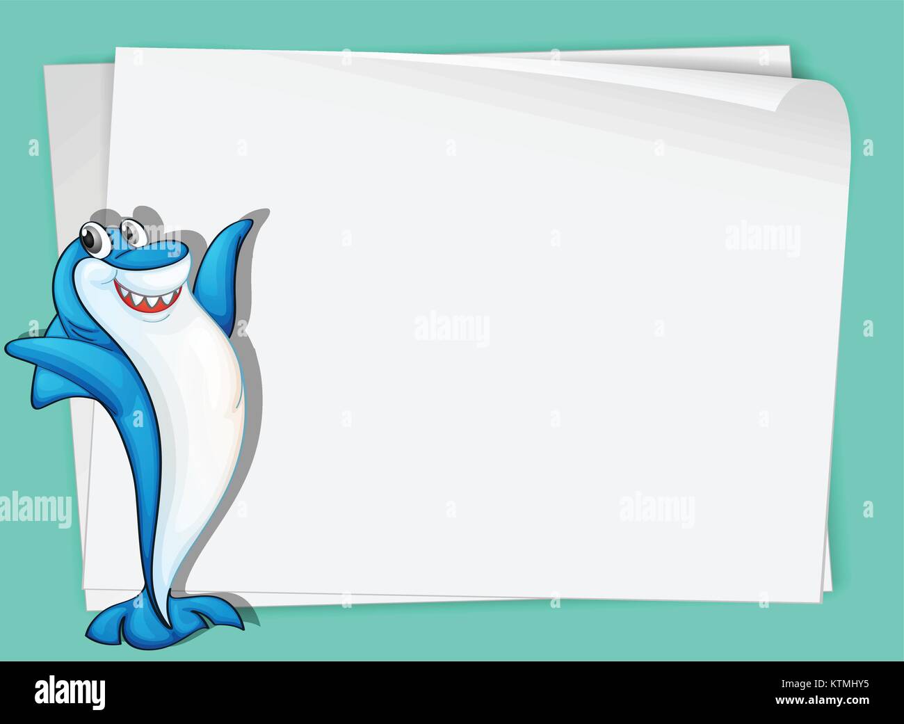 Illustration of shark and paper Stock Vector Image & Art - Alamy