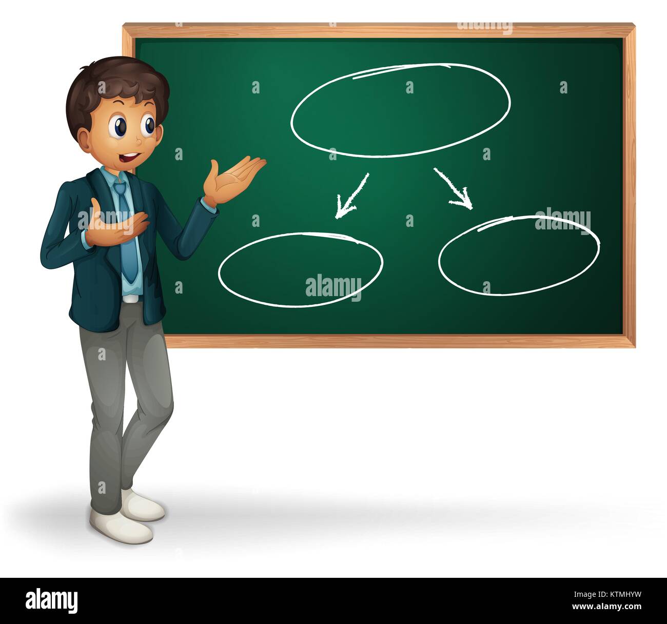Businessman cartoon presenting on blackboard Stock Vector Image & Art ...