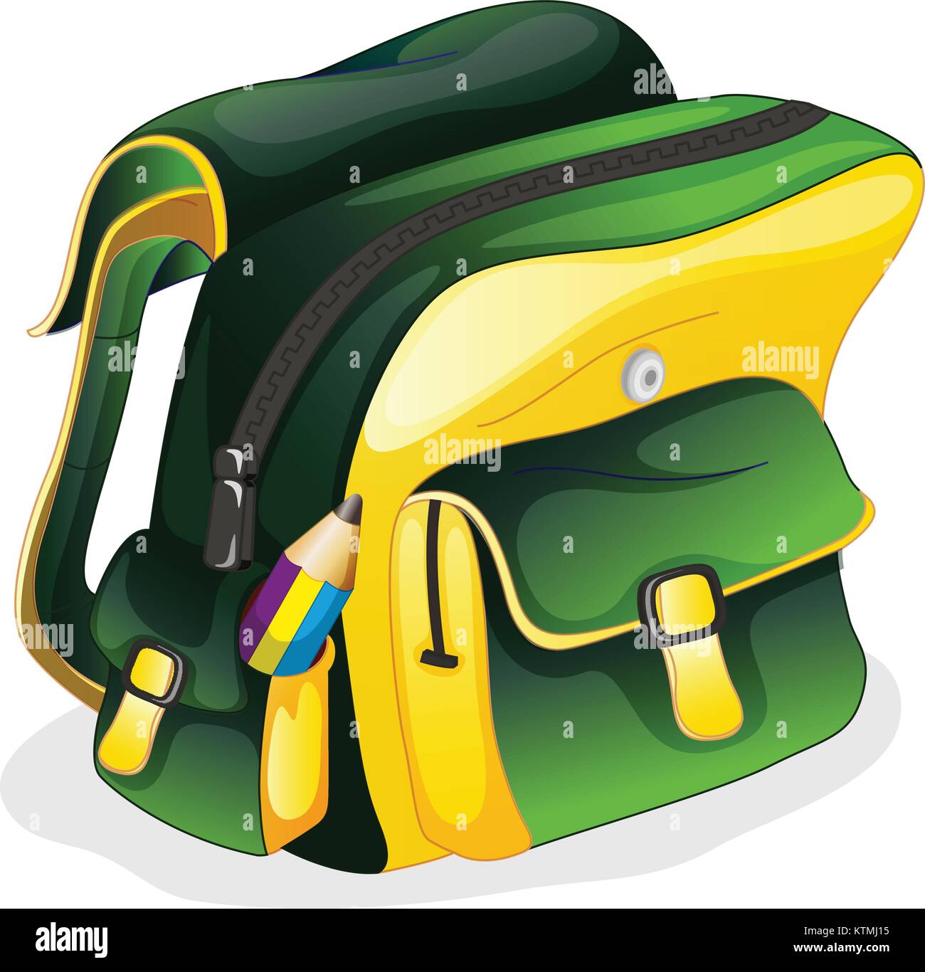 illustration of a school bag on a white background Stock Vector Image ...