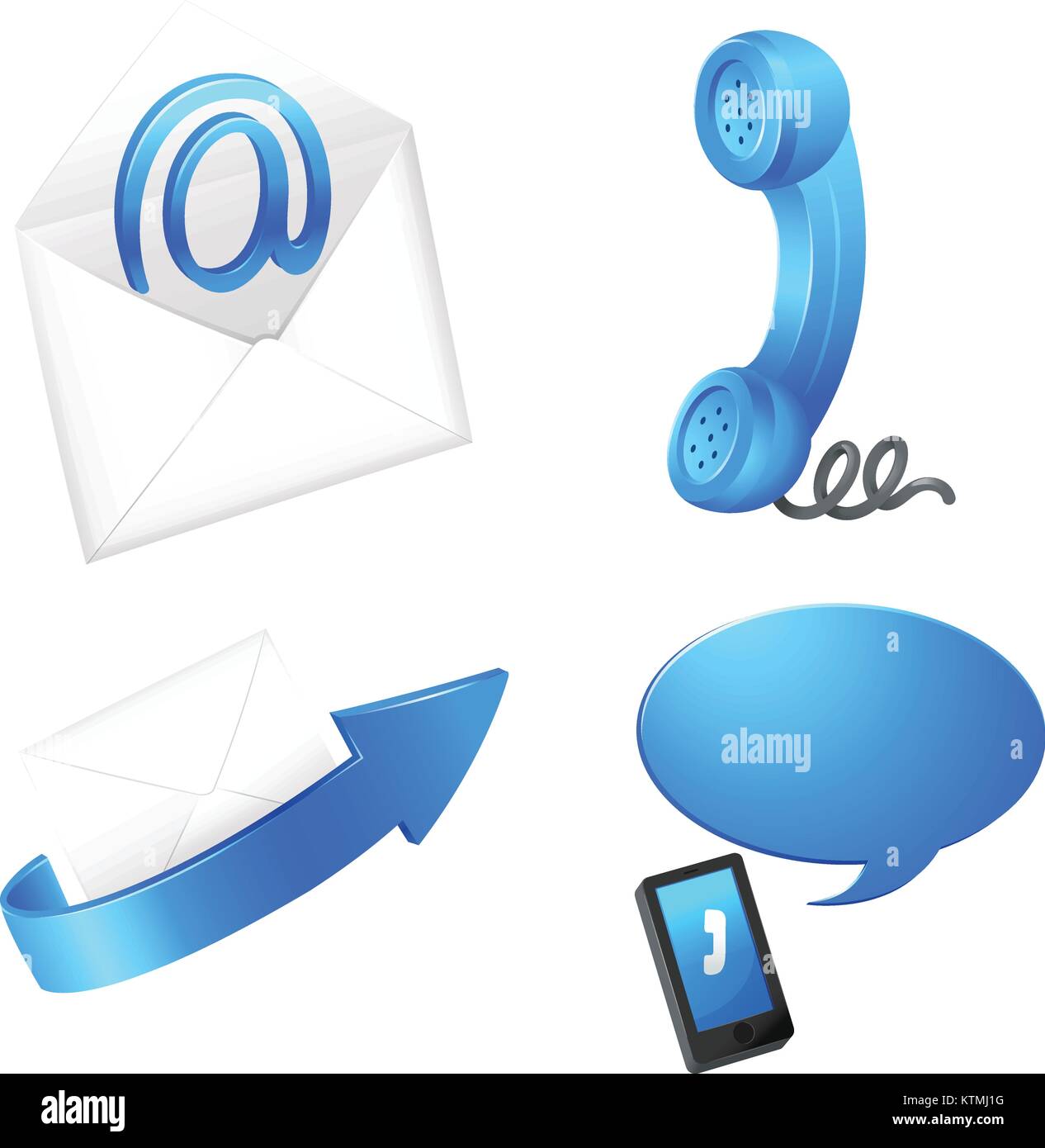 illustration of various communication objects on white Stock Vector ...
