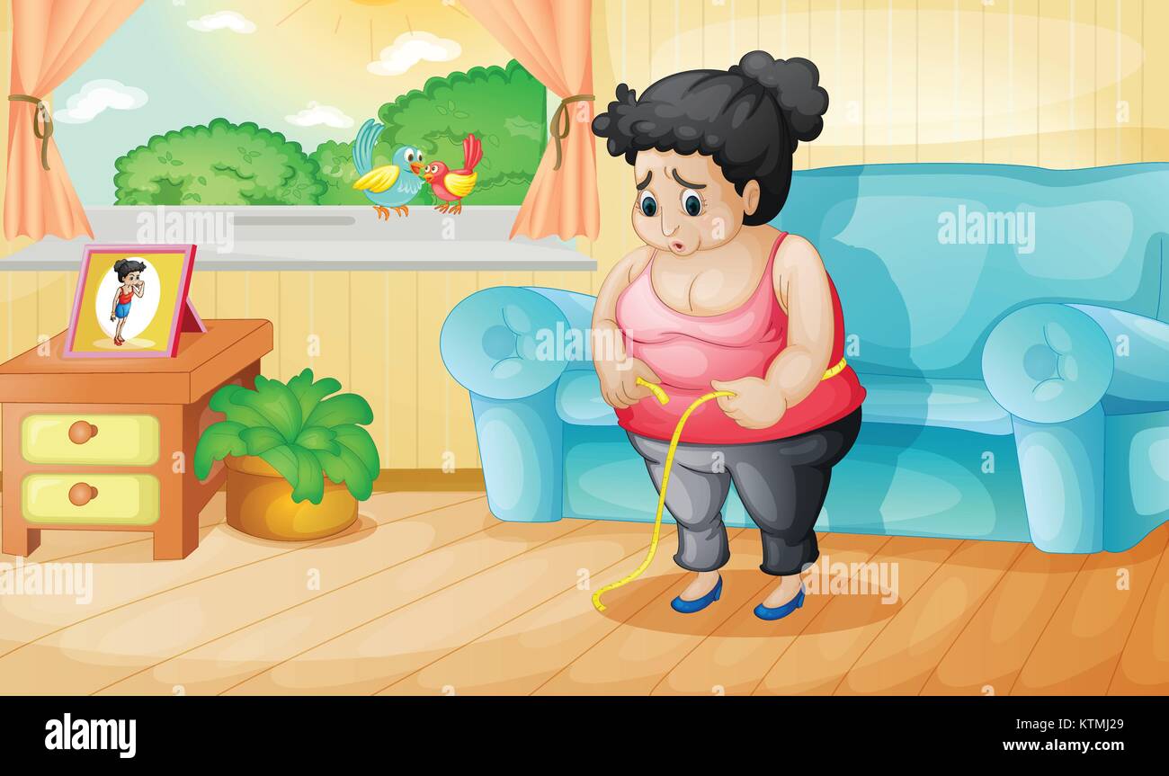 Illustration of an overweight woman Stock Vector Image & Art - Alamy