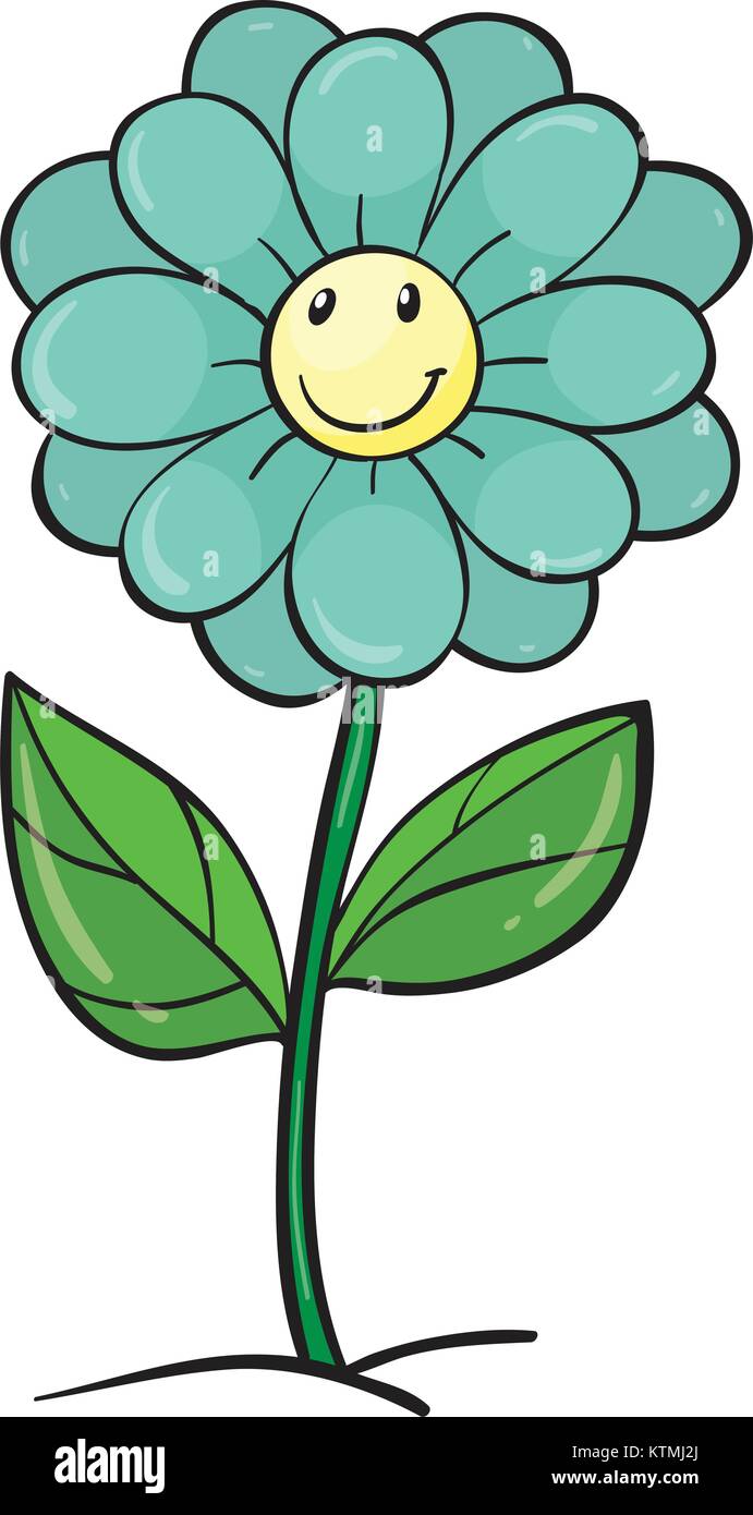 detailed illustration of a blue flower on white Stock Vector Image ...