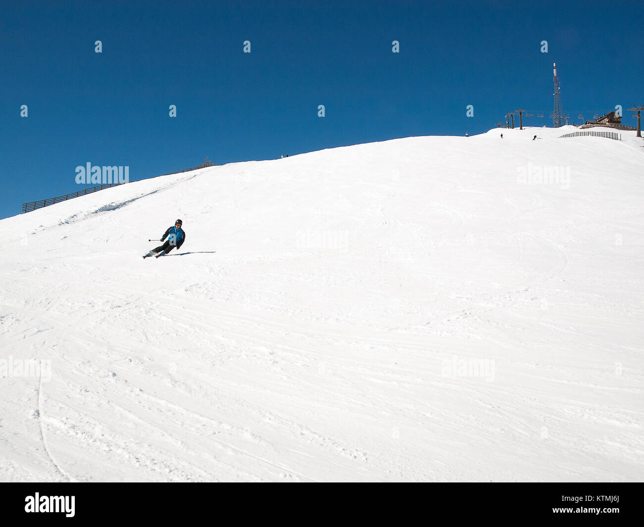Skiing area in the Alps Stock Photo - Alamy