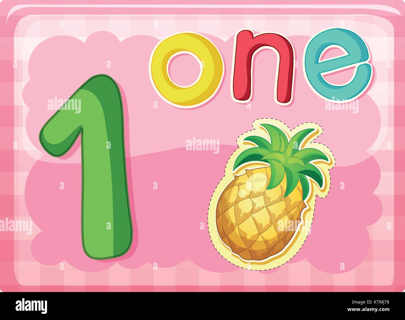 Illustrated flash card showing the number 1 Stock Vector Image & Art ...