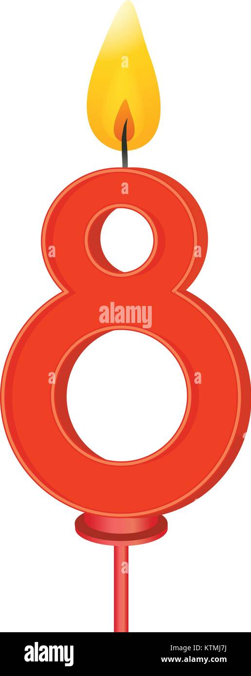 Illustration of a birthday candle number Stock Vector Image & Art - Alamy
