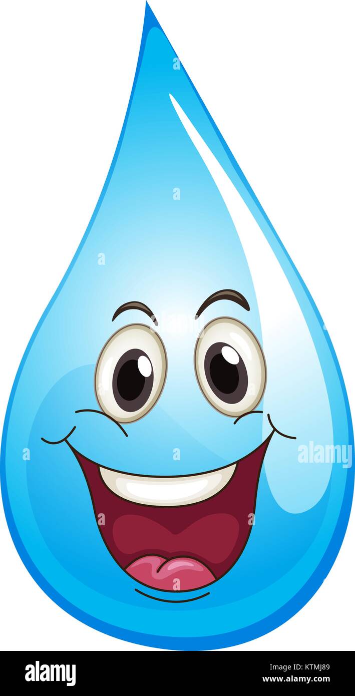 Illustration of drop with happy expression Stock Vector Image & Art - Alamy