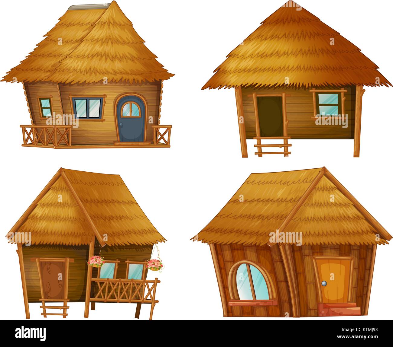 Thatched roof on house Stock Vector Images - Alamy