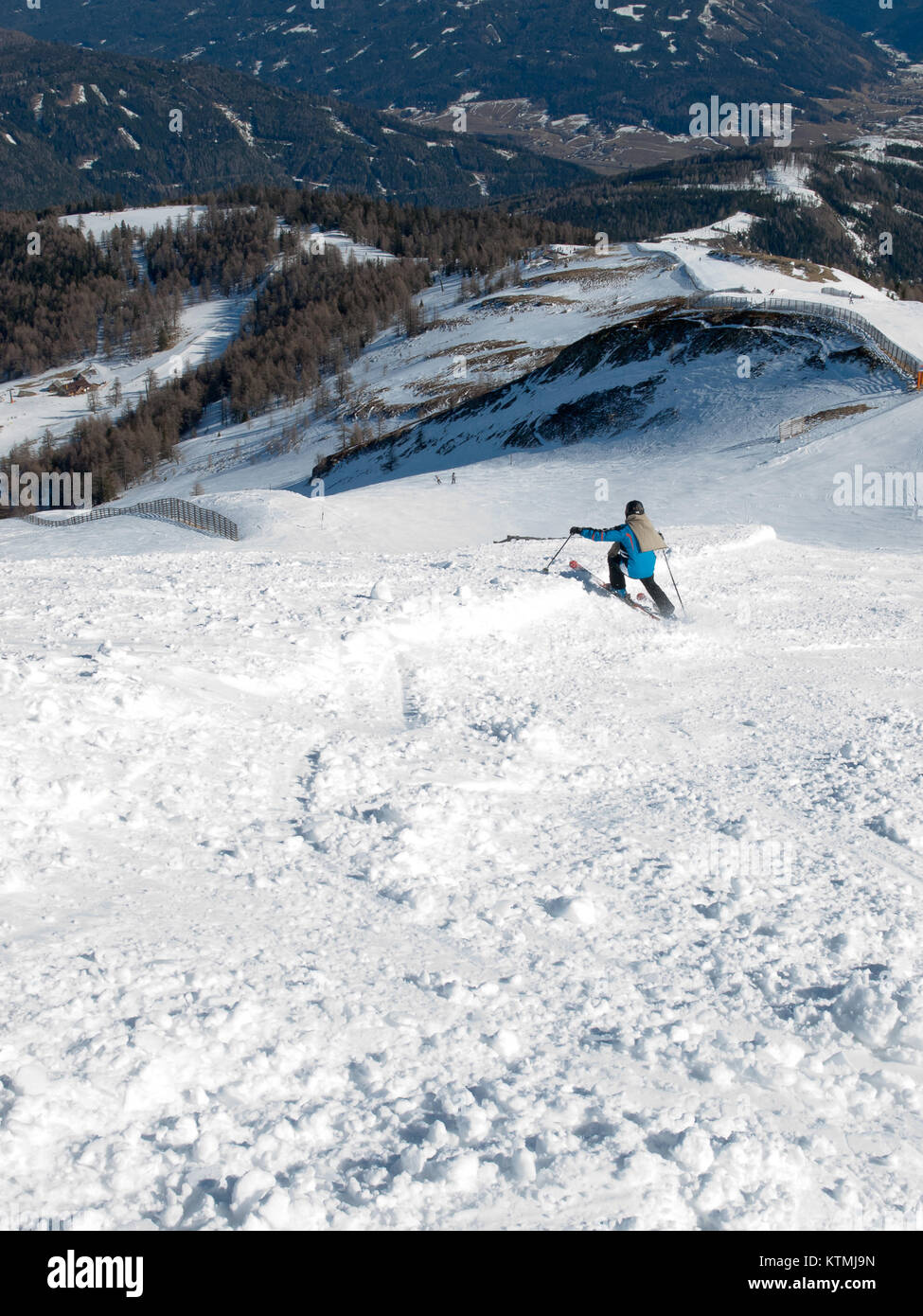 Skiing area in the Alps Stock Photo - Alamy
