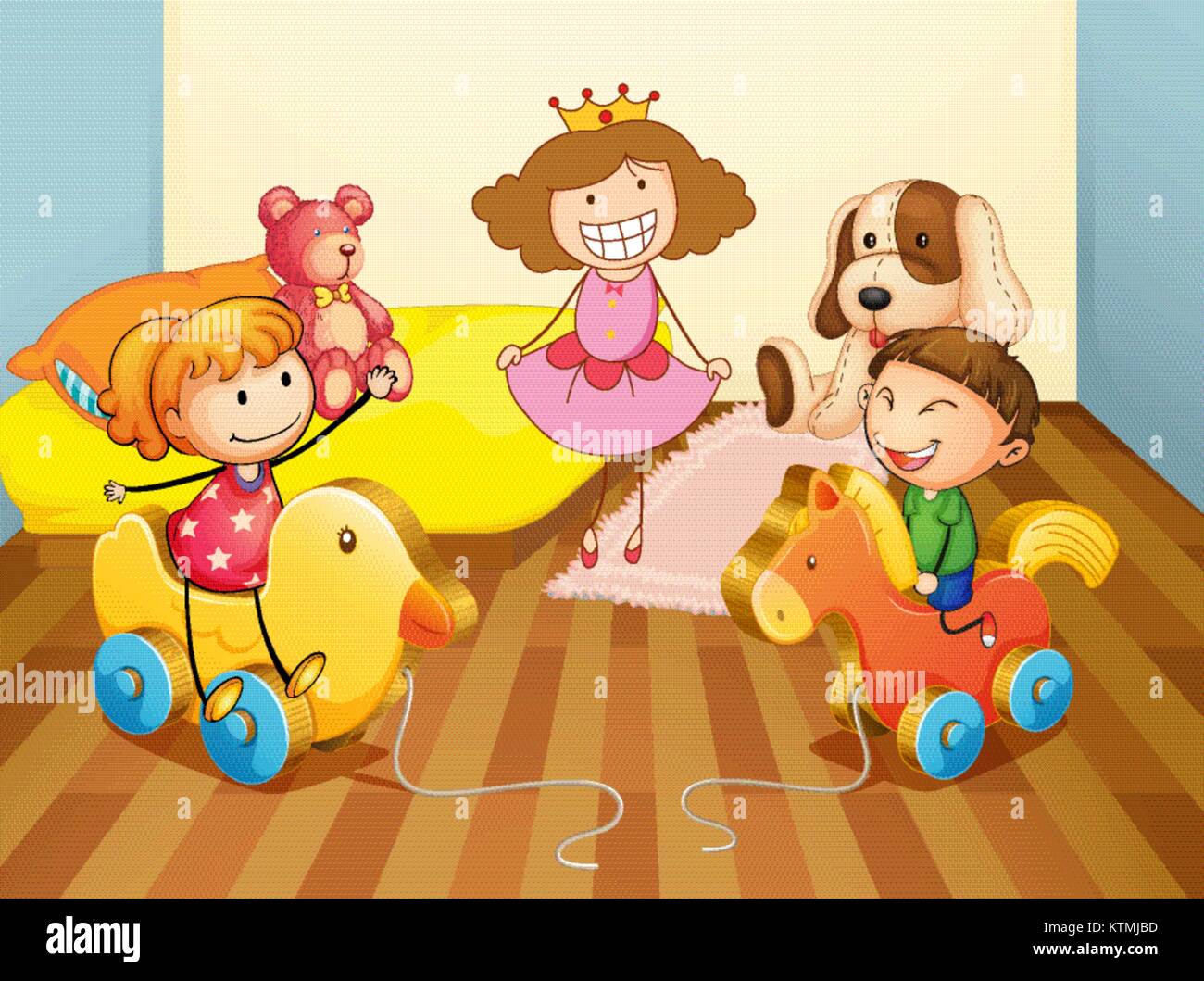 Fun kids bedroom Stock Vector Images - Alamy