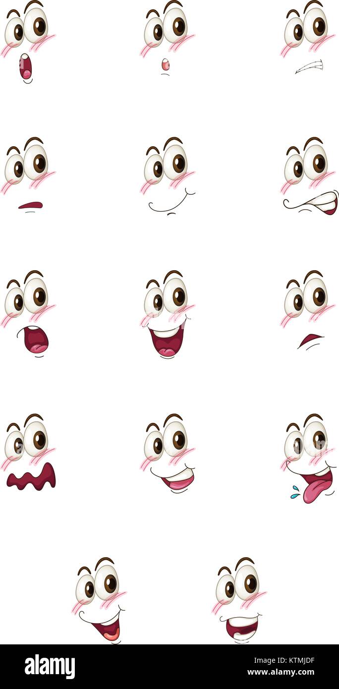 illustration of faces on a white background Stock Vector Image & Art ...