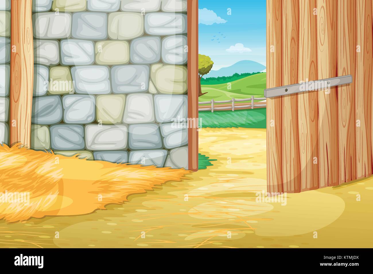 Open barn door Stock Vector Images - Alamy