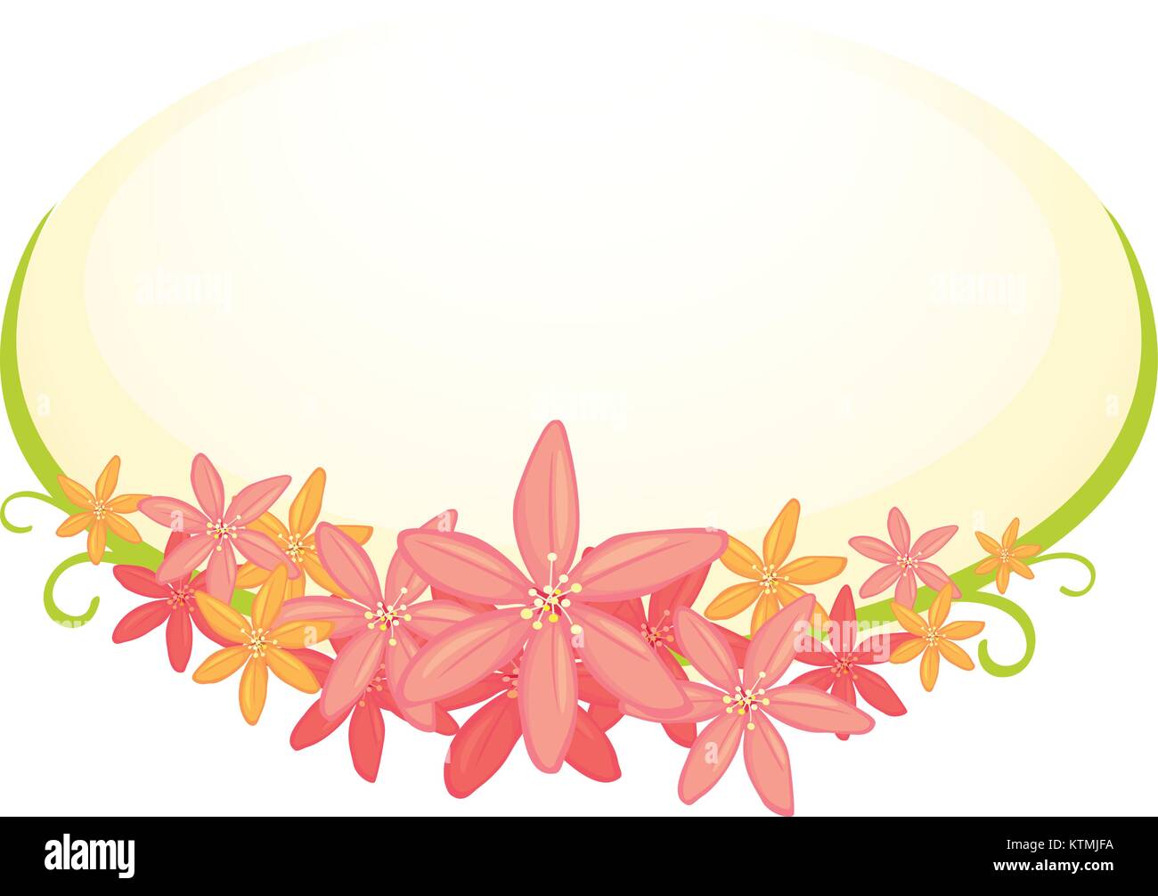 Oval frame floral elements Stock Vector Images - Alamy