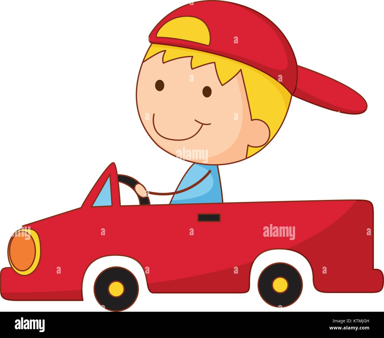 Illustration of a boy in a car Stock Vector Image & Art - Alamy