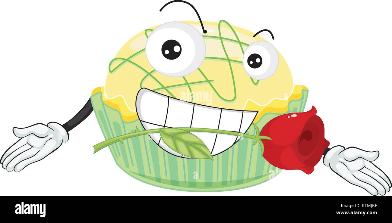 illustration of a cake with rose on a white Stock Vector Image & Art ...