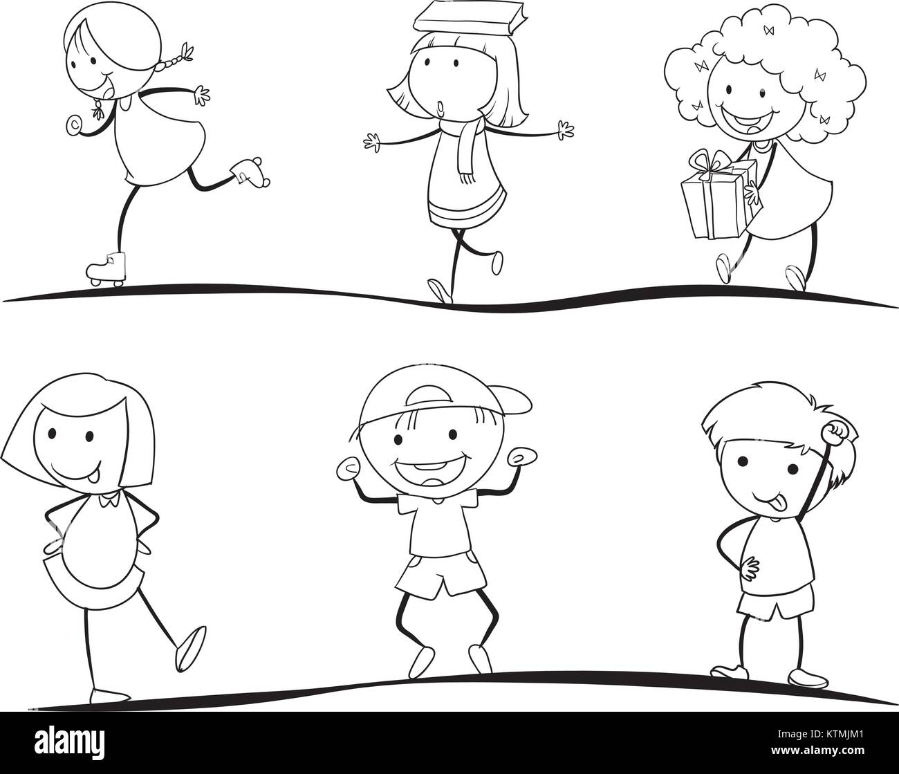 kids activity sketches on a white background Stock Vector Image & Art ...