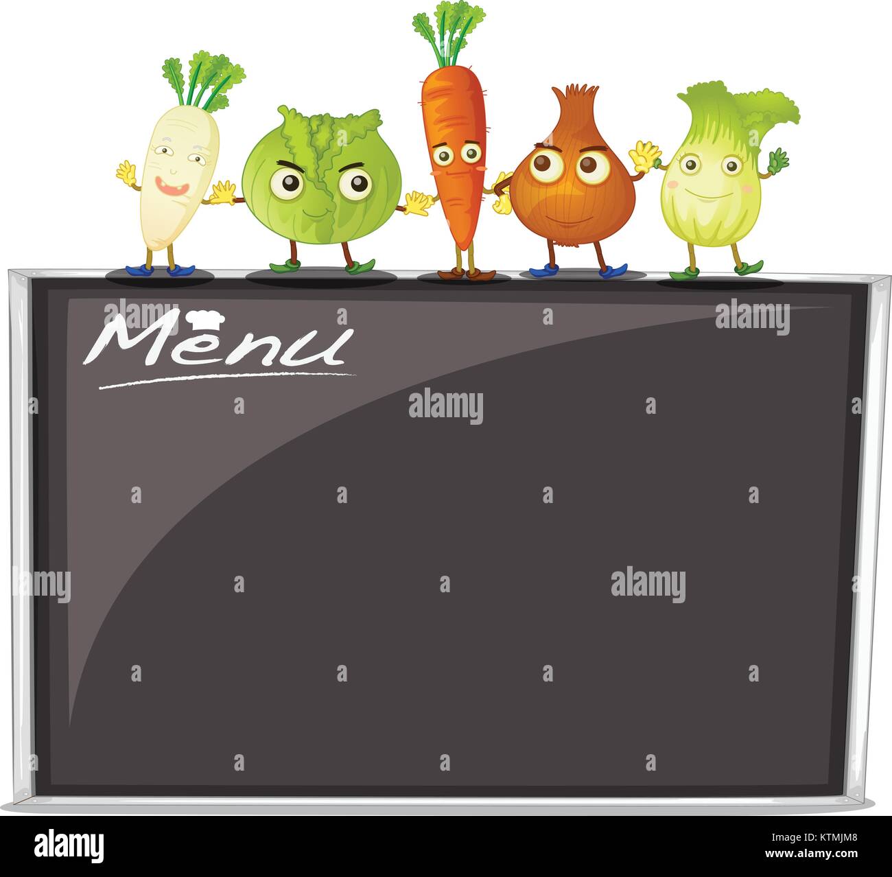 illustration of menu on black board on a white background Stock Vector ...