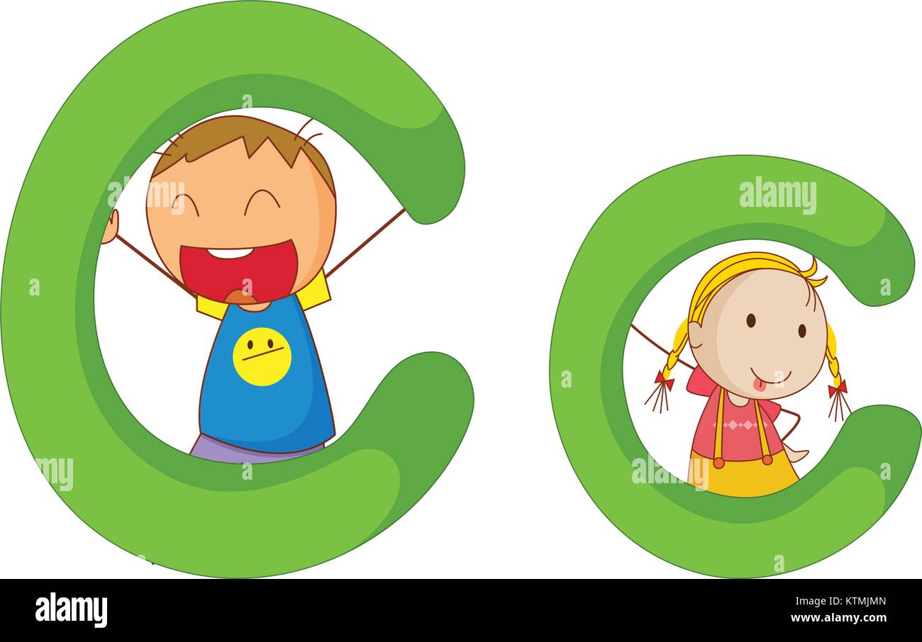 Illustration of children in a letter of alphabet Stock Vector Image ...