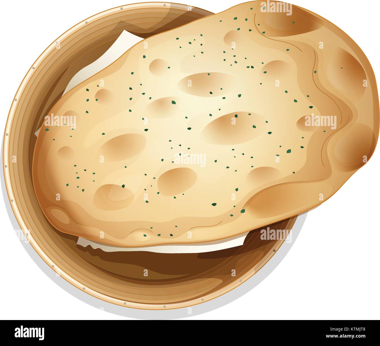 Indian chapati bread on white Stock Vector Images - Alamy
