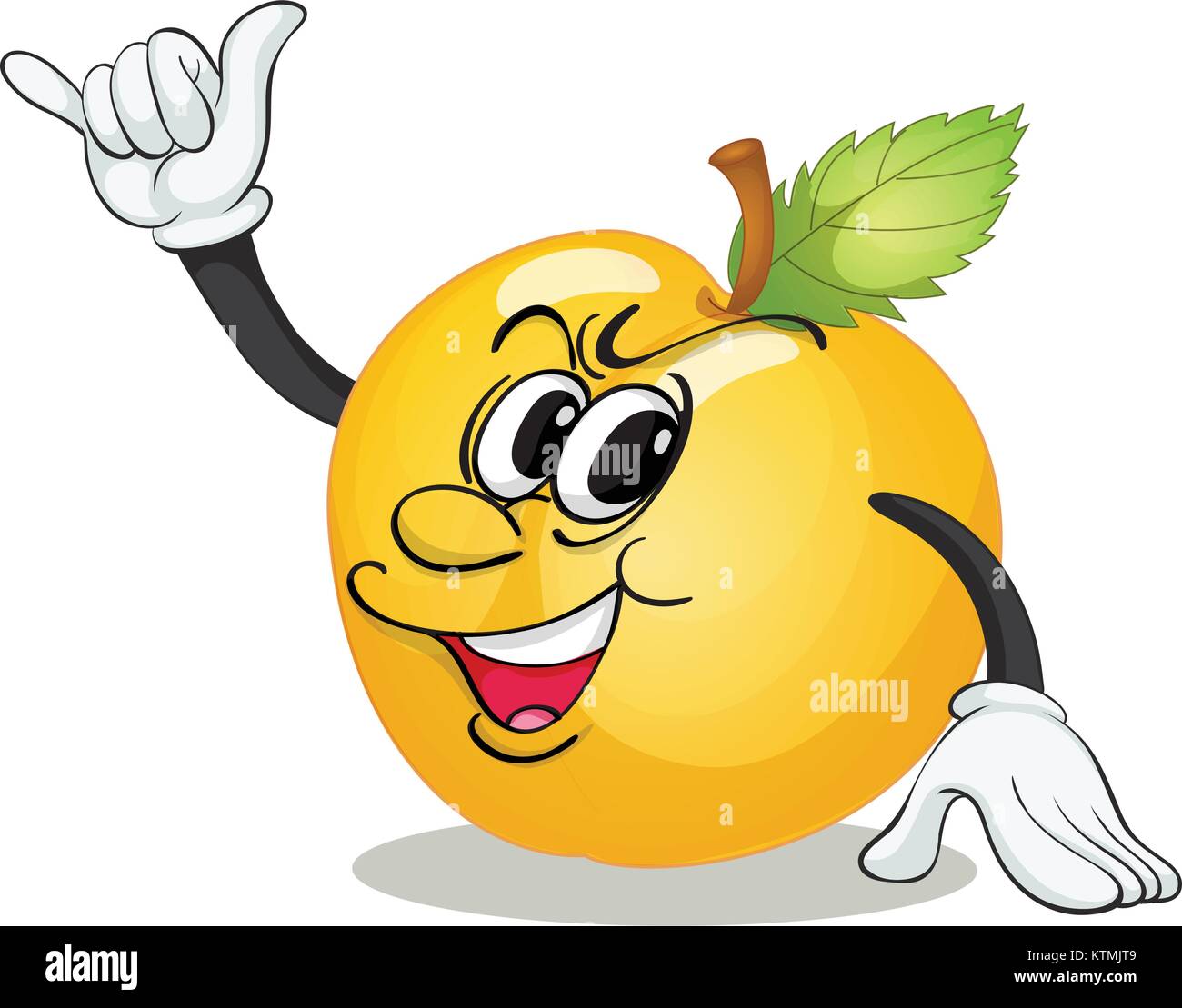 illustration of golden apple on a white background Stock Vector Image ...