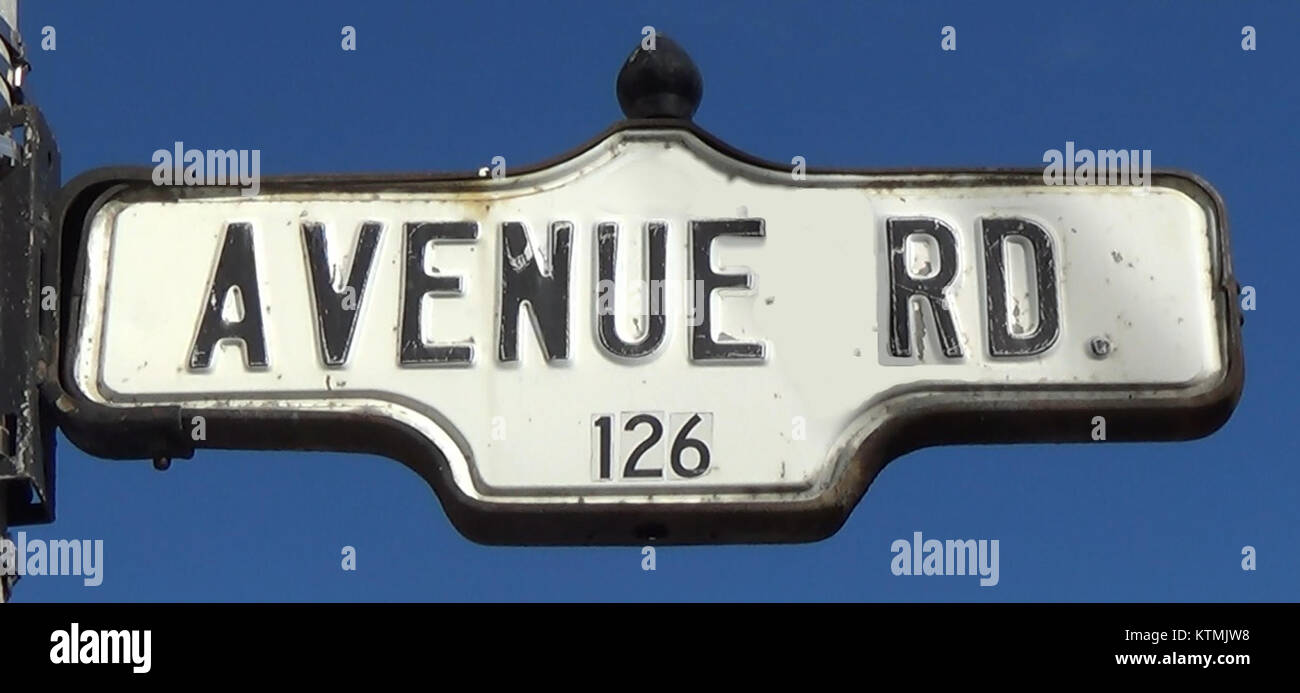 Photograph of a street sign for Avenue Road, capturing its design and ...