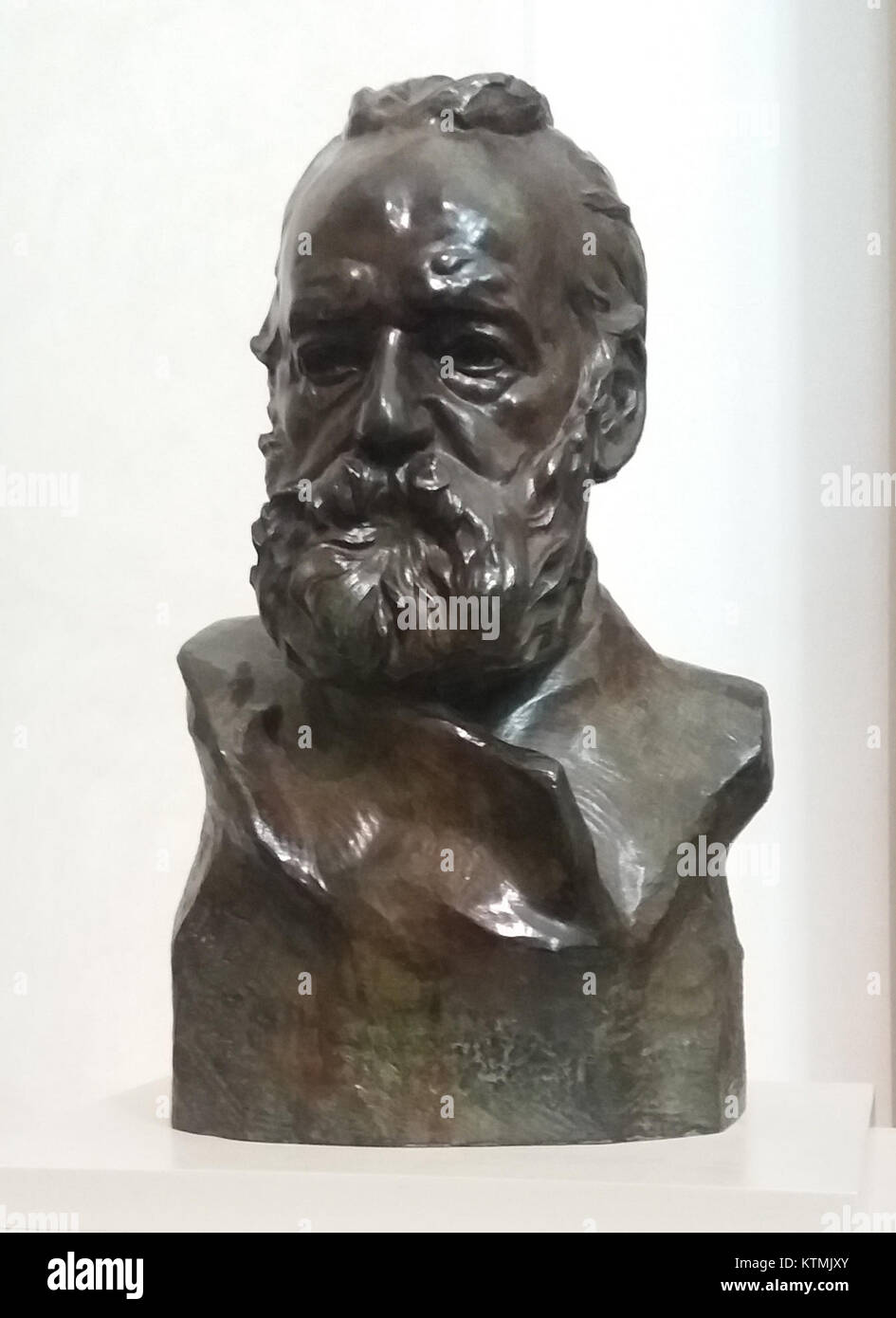 A portrait sculpture of the French writer and philosopher Victor Hugo ...