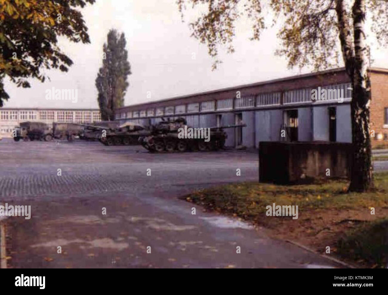 The Barker Barracks Tank Park, photographed around 1980, was part of a ...
